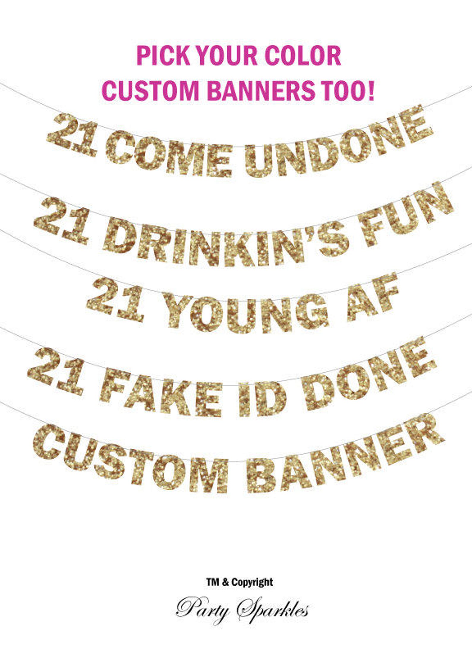 Twenty Fun 21st Birthday Banner 21st Birthday Photo Prop 21 | Etsy