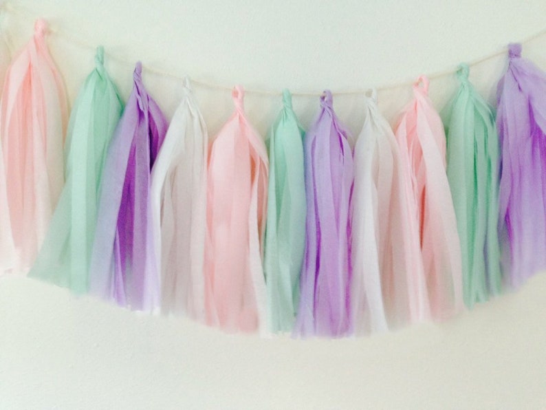 Spring Garland Pastel Tassel Garland Pastels Light Pink - Etsy