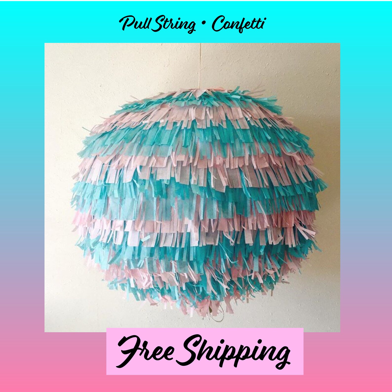 Fringe Piñata Gender Reveal Piñata Gender Reveal Pull String - Etsy