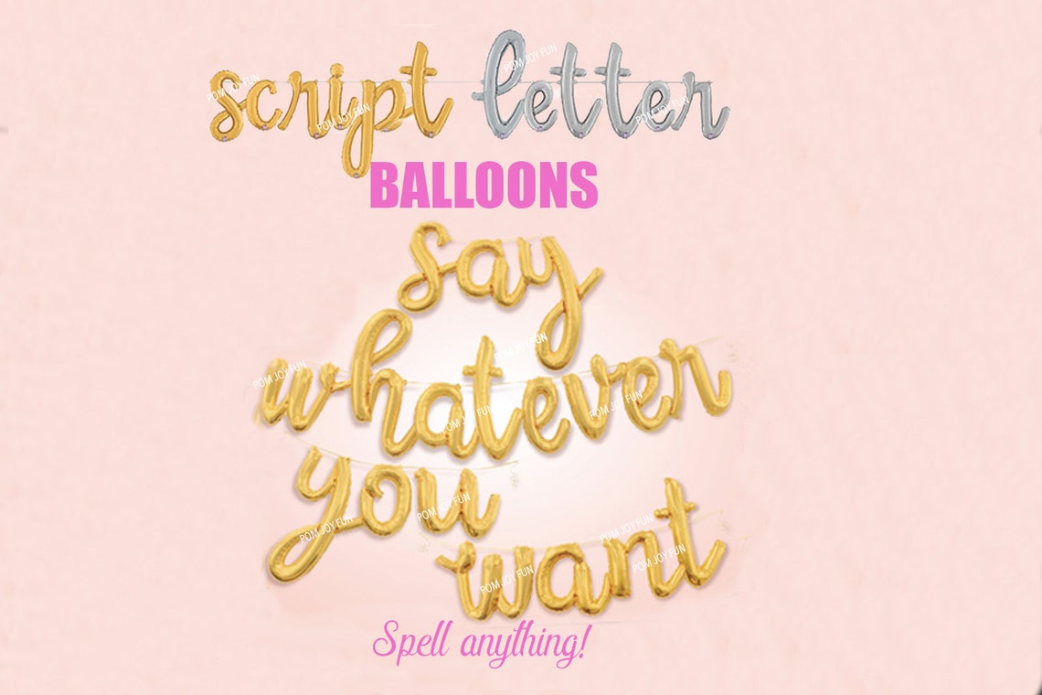 Script Letter Balloon Custom Cursive Balloon Lettering | Etsy