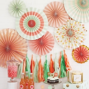 Mint Green Party Fans, Fresh Backdrop Birthday Decor, Eucalyptus Pale ...