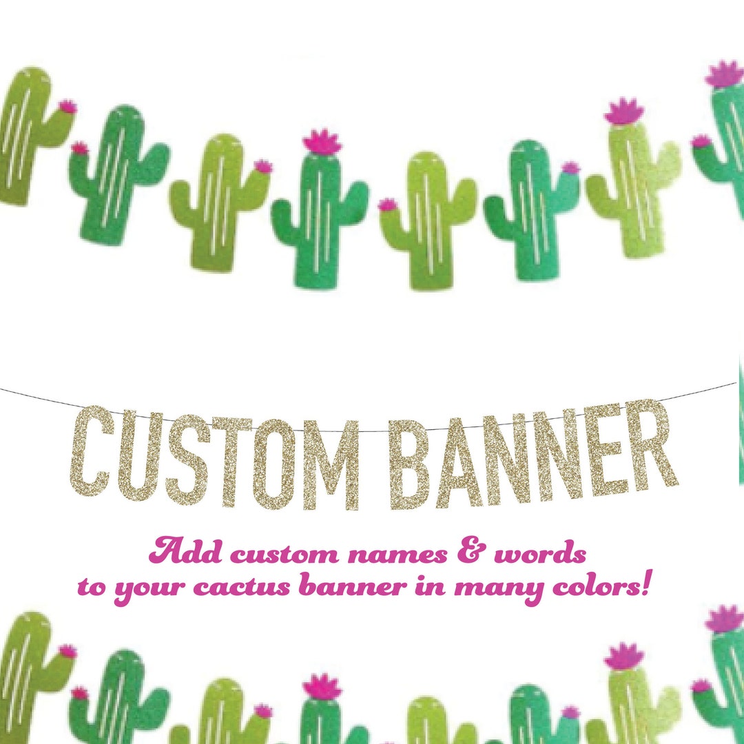 Cactus Decor, Custom Party Banner, Natural Colors, Bohemian Desert ...
