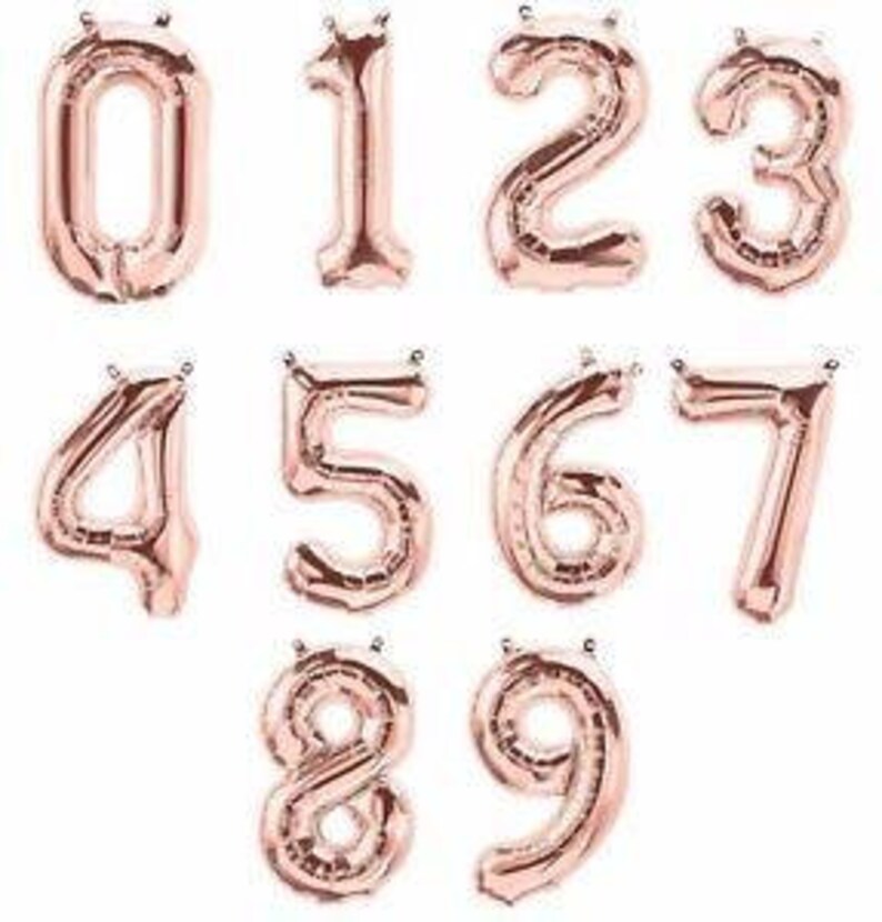 HUGE Number Balloons Rose Gold Number Balloons Gold Number - Etsy
