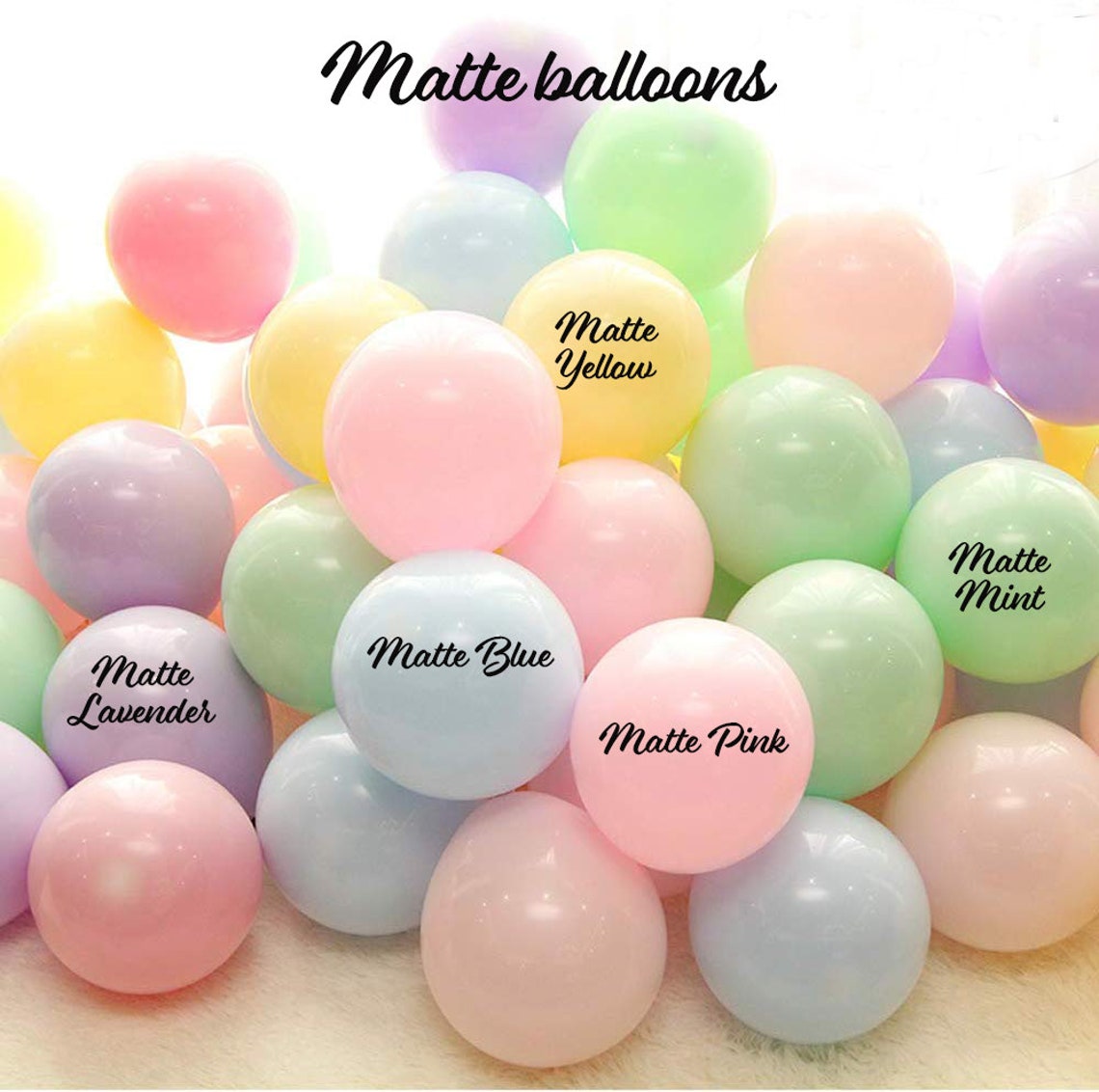 Matte Mini Balloons 5" Chalk Pastel Rose Gold, Blush, Navy, Mauve, Rose ...