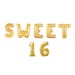 SWEET SIXTEEN Script Balloons, Gold or Silver, 16th Birthday Party, 16 ...