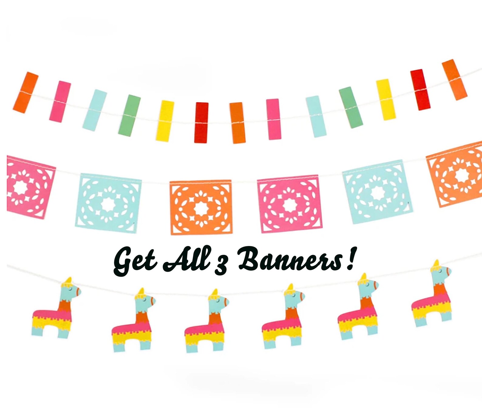 Fiesta Banner Decorations Cactus Party Cinco De Mayo - Etsy