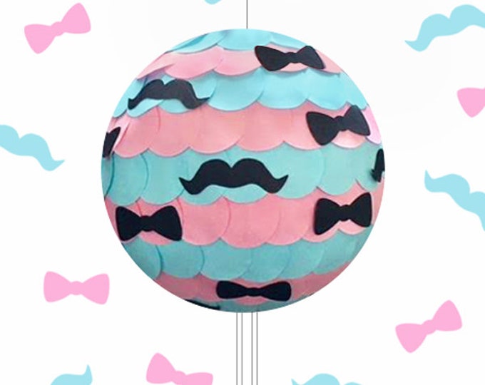 Lashes or Staches Gender Reveal Piñata With Pull String | Etsy
