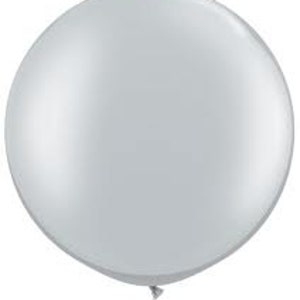 Silver Balloons, 36" Silver Balloons, Silver 3 Foot Balloon, HUGE Round ...