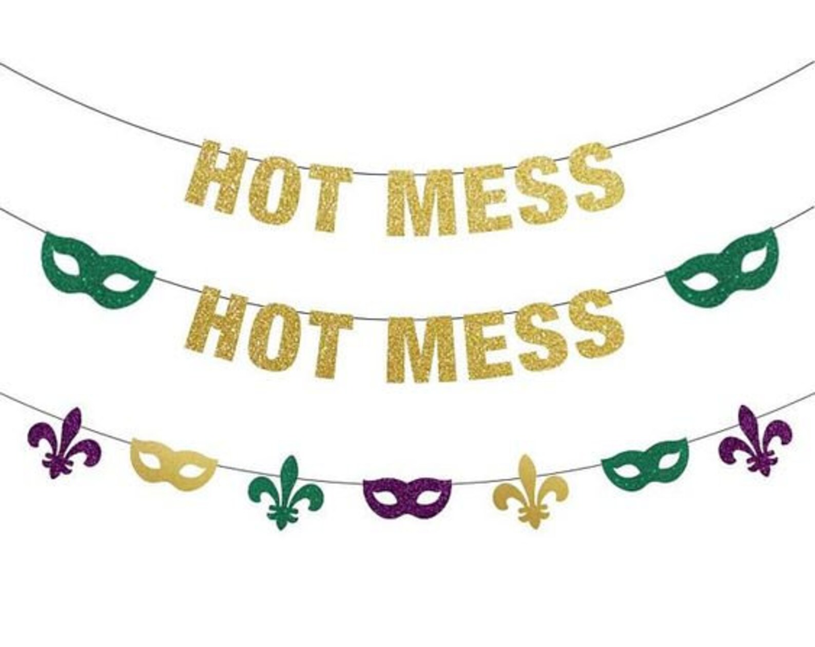 Fat Tuesday Party Decor Mardi Gras Banner Decorations Back | Etsy