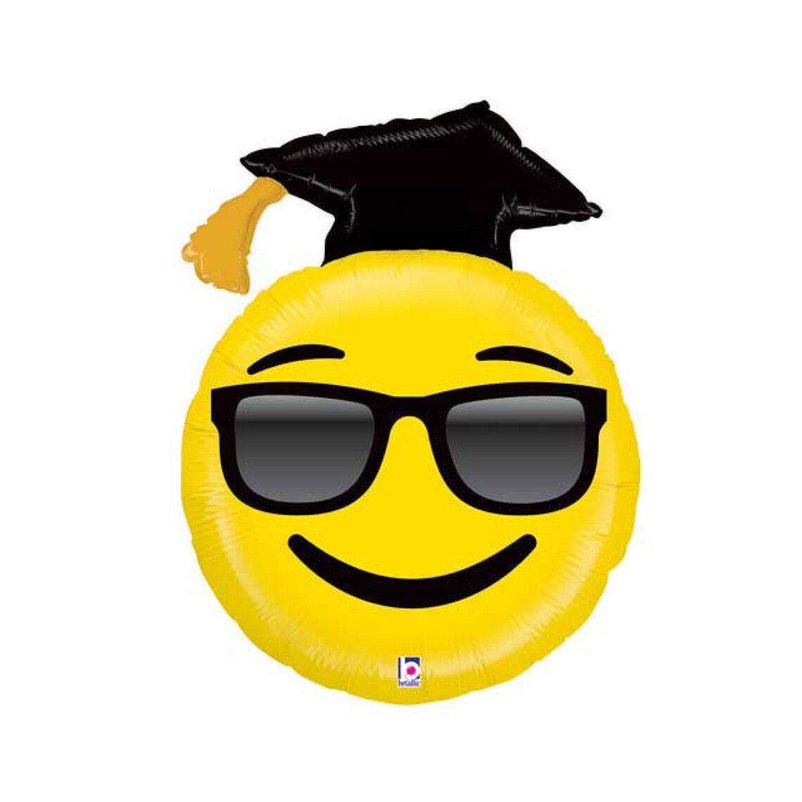 GRAD Balloons, Smiley Face Emoji Grad Cap Balloons, 2025 Grad Party ...