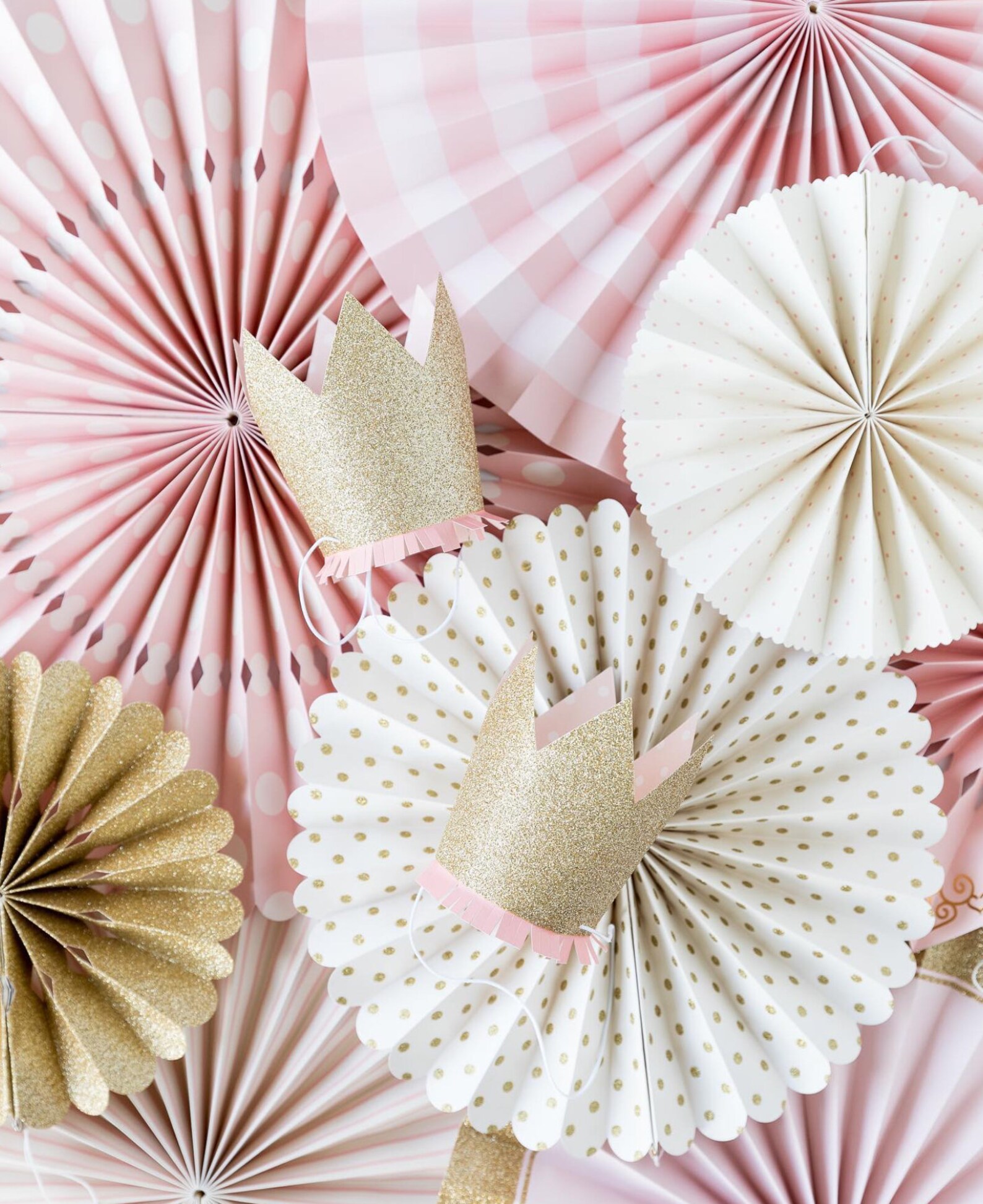 Princess Party Fans in Blush Pink & Gold First Birthday Fans - Etsy