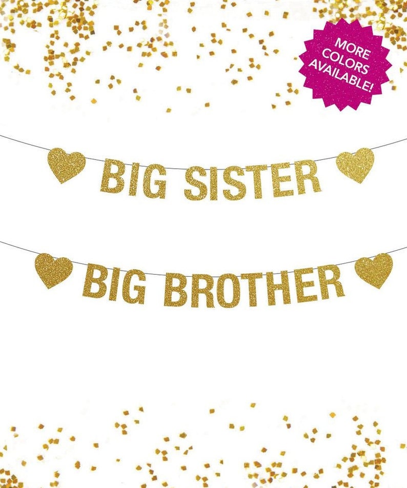 Big Brother Balloon or Script Big Sister Banner Baby | Etsy