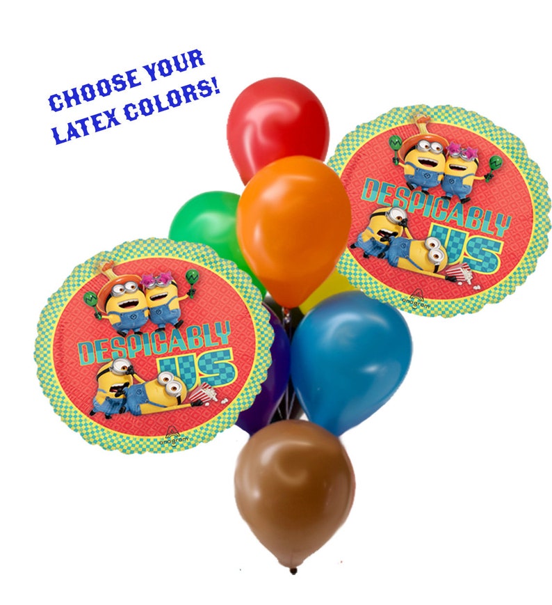 Minion Air Balloons Huge 25" Birthday Balloons, Foil Balloon Bouquet ...