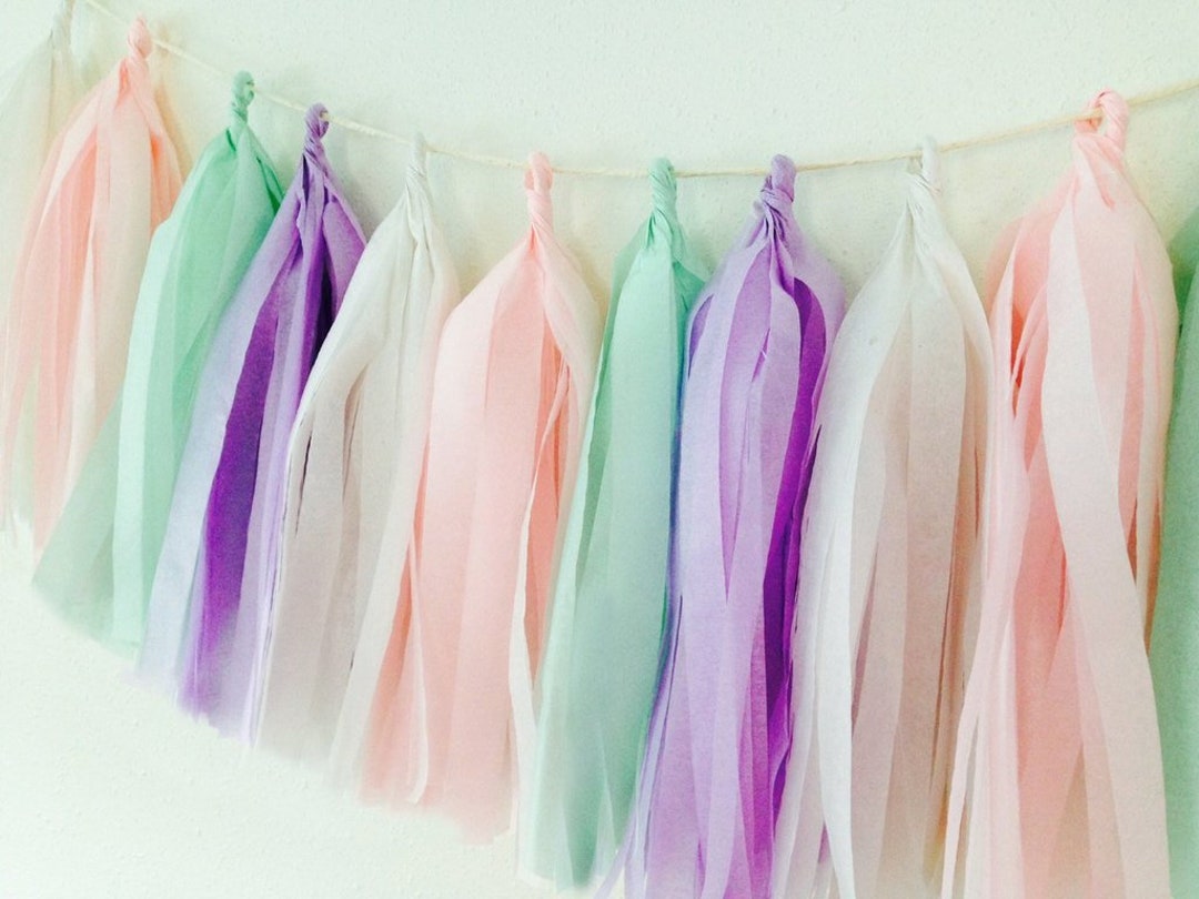 Spring Garland, Pastel Tassel Garland, Pastels, Light Pink, Mint, Lilac ...