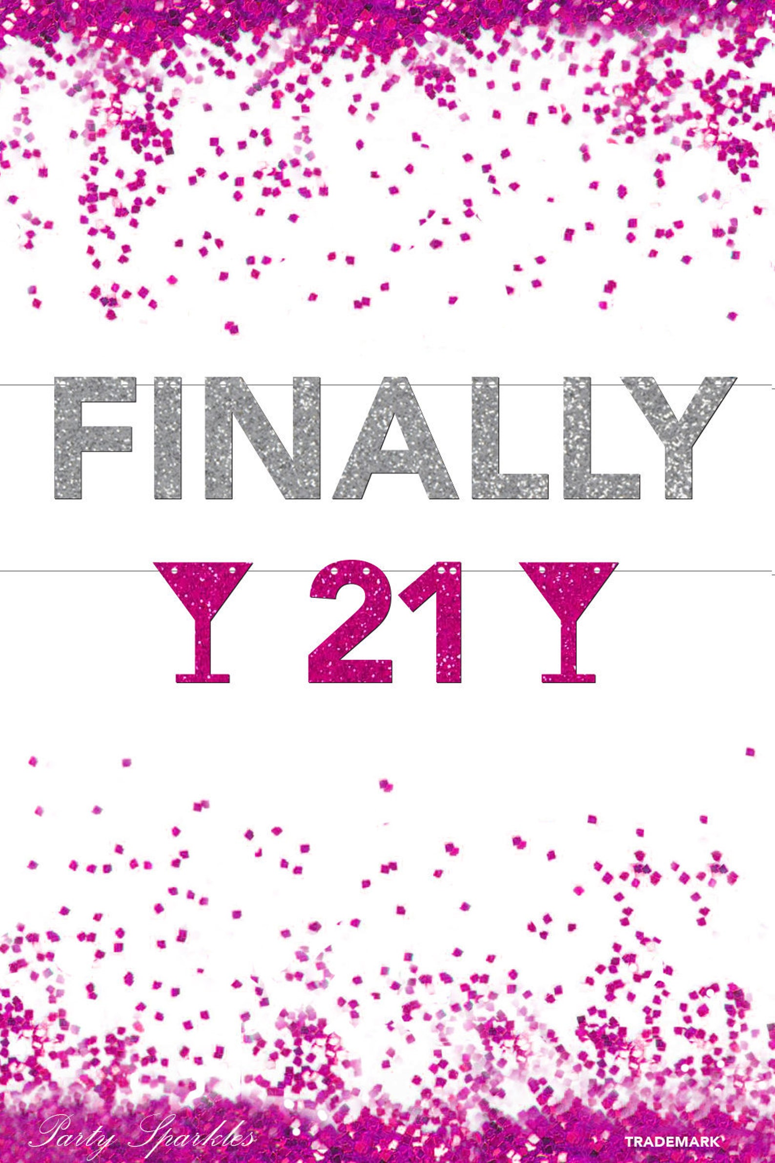 Twenty Fun 21st Birthday Banner 21st Birthday Photo Prop 21 - Etsy