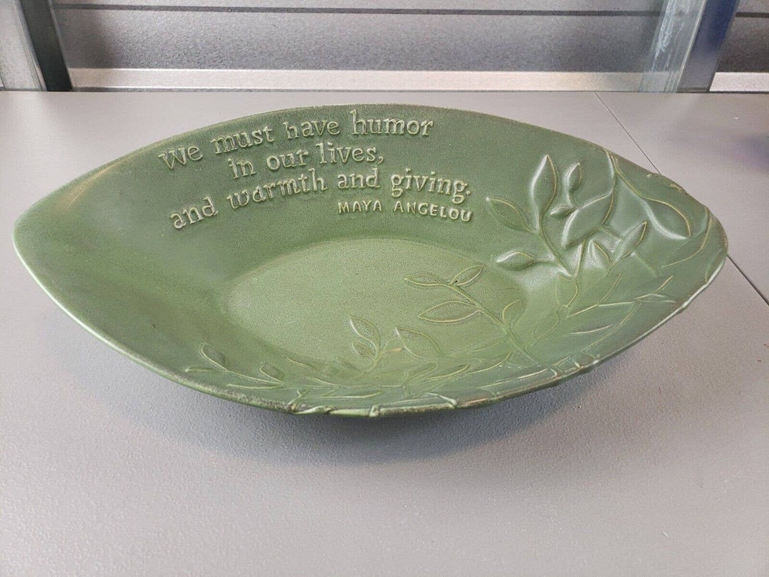 2003 Maya Angelou Life Mosaic Hallmark Collectible Bowl Rare Green Oval ...