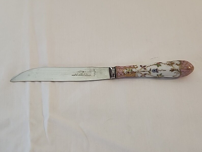 Set of 5 Vintage SHEFFIELD A.E Lewis Floraine Pattern Knives Made in ...