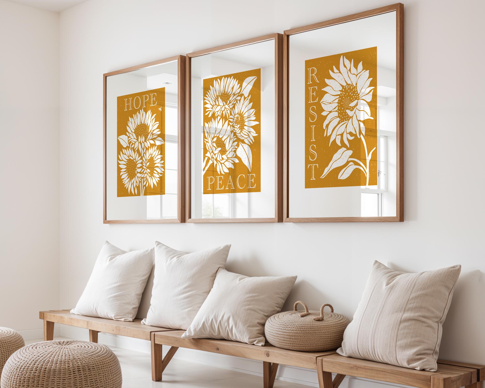 Sunflower Hope Print, Original Art, Giclée Print, Wall Decor, Original ...