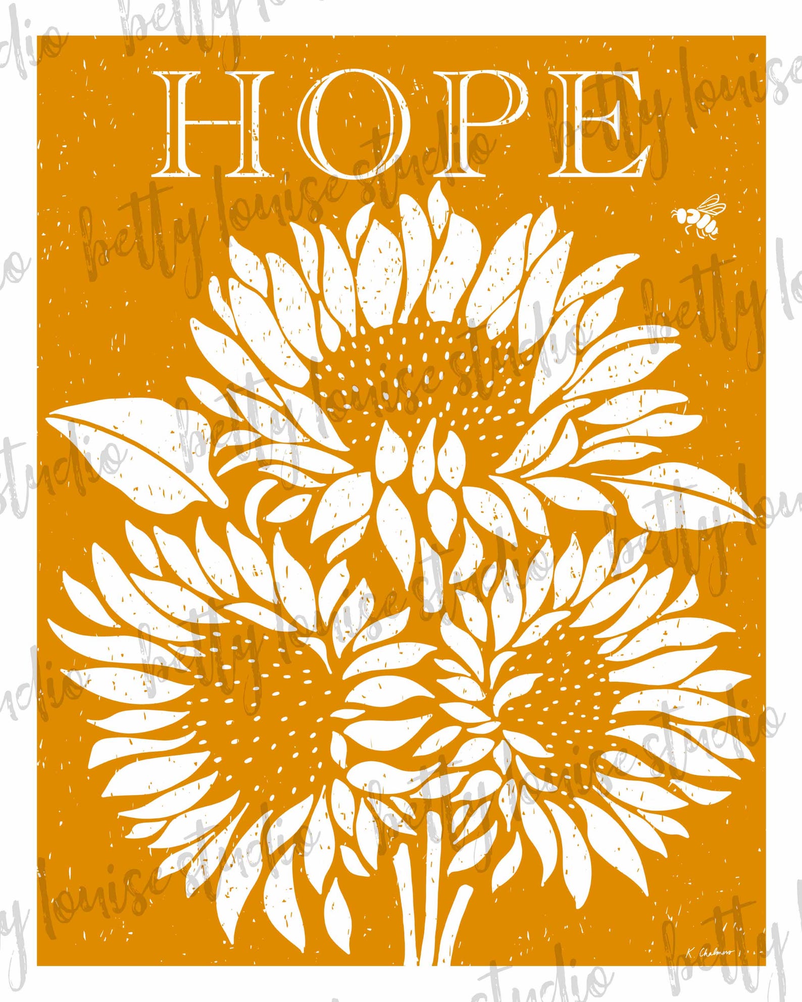Sunflower Hope Print, Original Art, Giclée Print, Wall Decor, Original ...