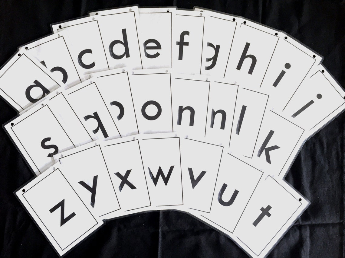 Laminated Alphabet Flash Cards Simple Design Double-sided - Etsy