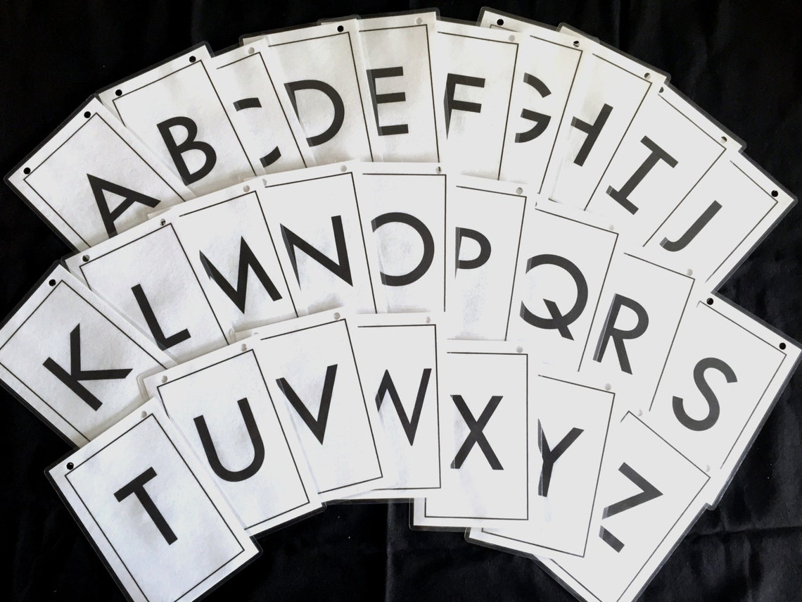 Laminated Alphabet Flash Cards Simple Design Double-sided - Etsy