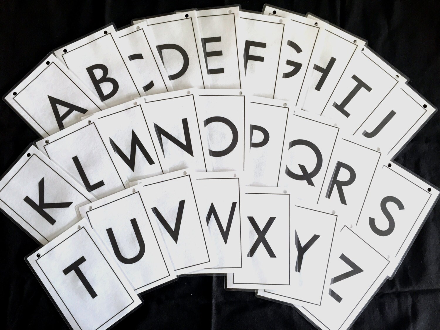 Laminated Alphabet Flash Cards Simple Design Double-sided - Etsy