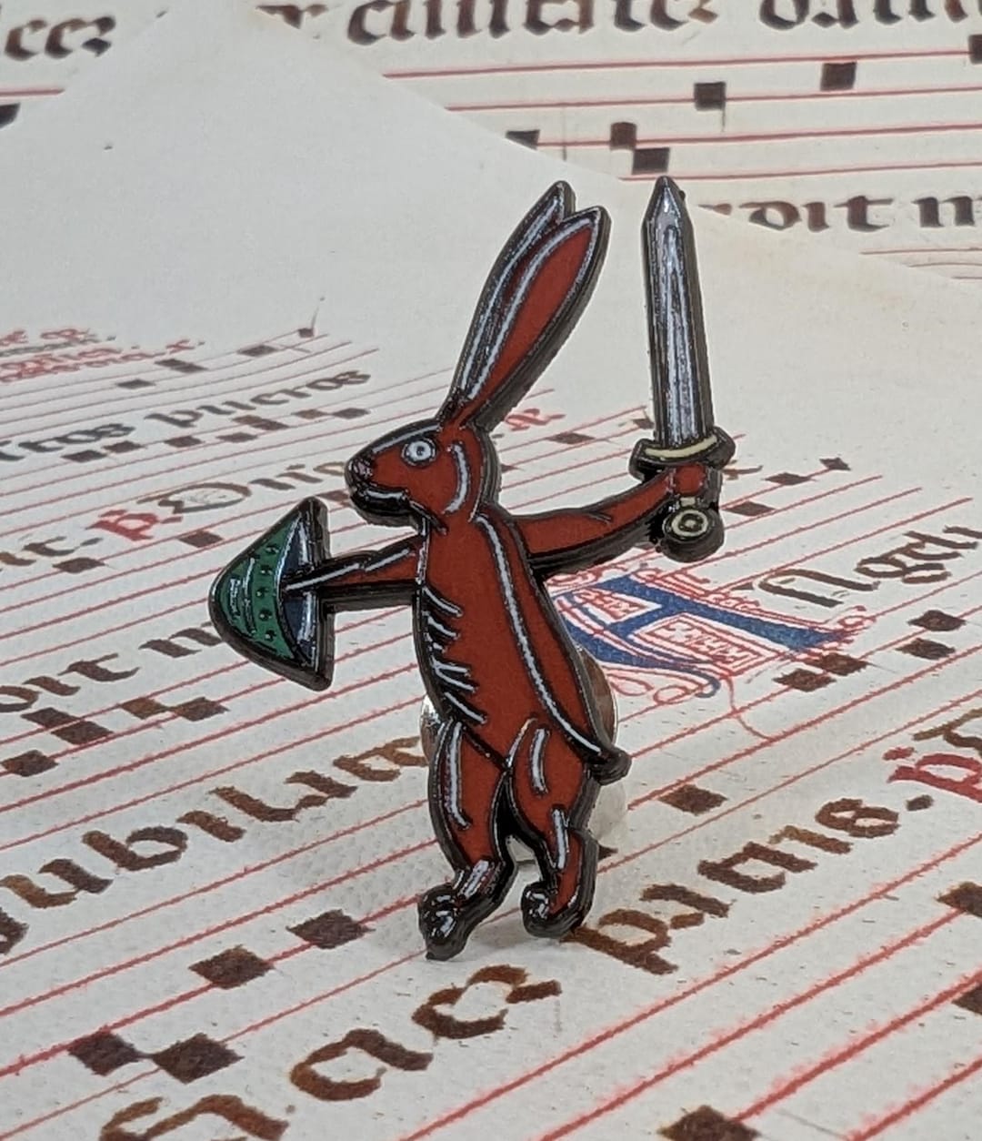 Fighting Rabbit Marginalia Enamel Pin - Etsy