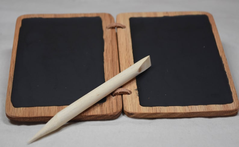 Wax Tablet W/ Wooden Stylus 3.5x5 Inches -- Roman Style With Black Wax ...