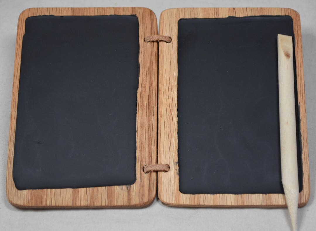 Wax Tablet W/ Wooden Stylus 3.5x5 Inches -- Roman Style With Black Wax ...