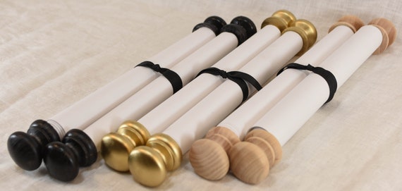 Large Blank Scroll With Large Wooden Knob Spindles Historic - Etsy