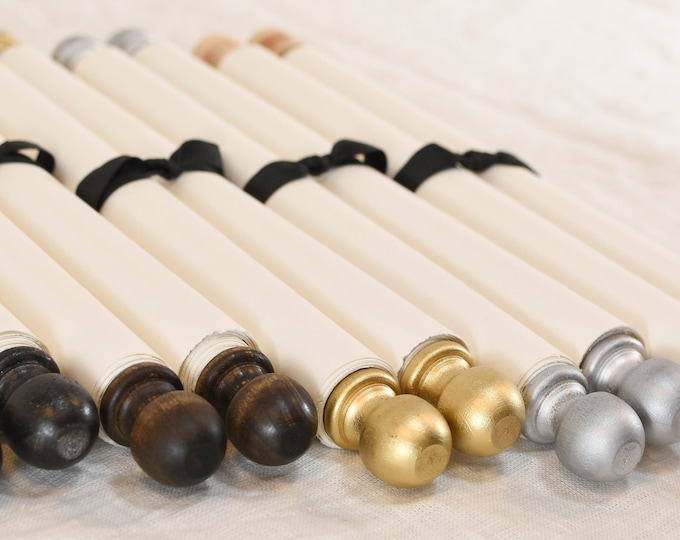 Large Blank Scroll With Large Wooden Knob Spindles Historic Writing ...