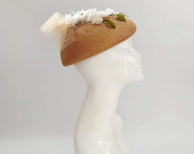 Vintage Formal Straw Hat, Classic Hat, Races Hat, Wedding Hat, Ascot ...