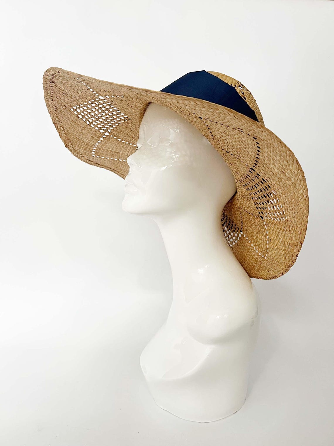 Vintage Straw Ascot Hat: Black & White Formal Races Hat - Etsy