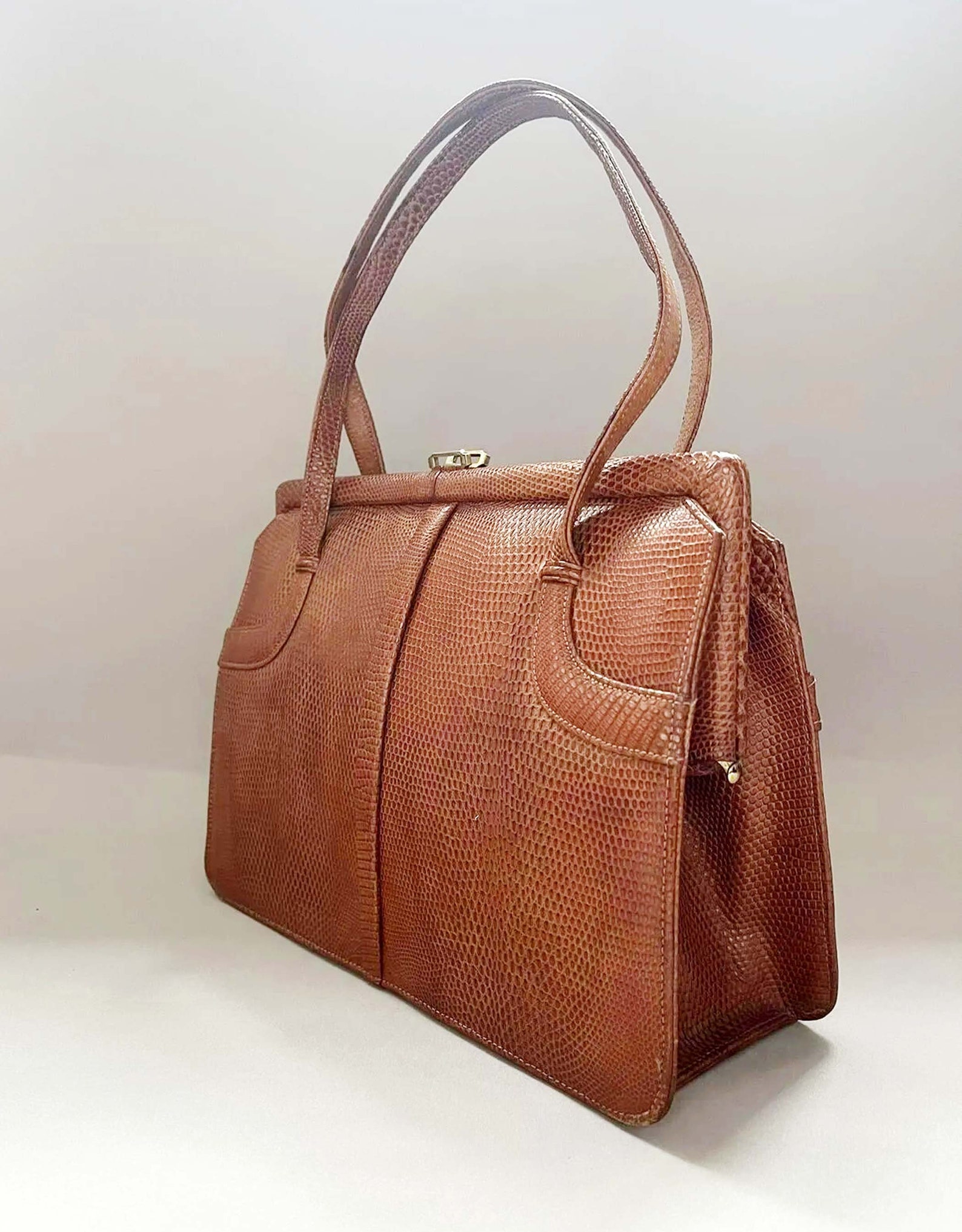 Vintage Real Leather Handbag, Vintage Bag, Vintage 50s Purse, 1950s ...