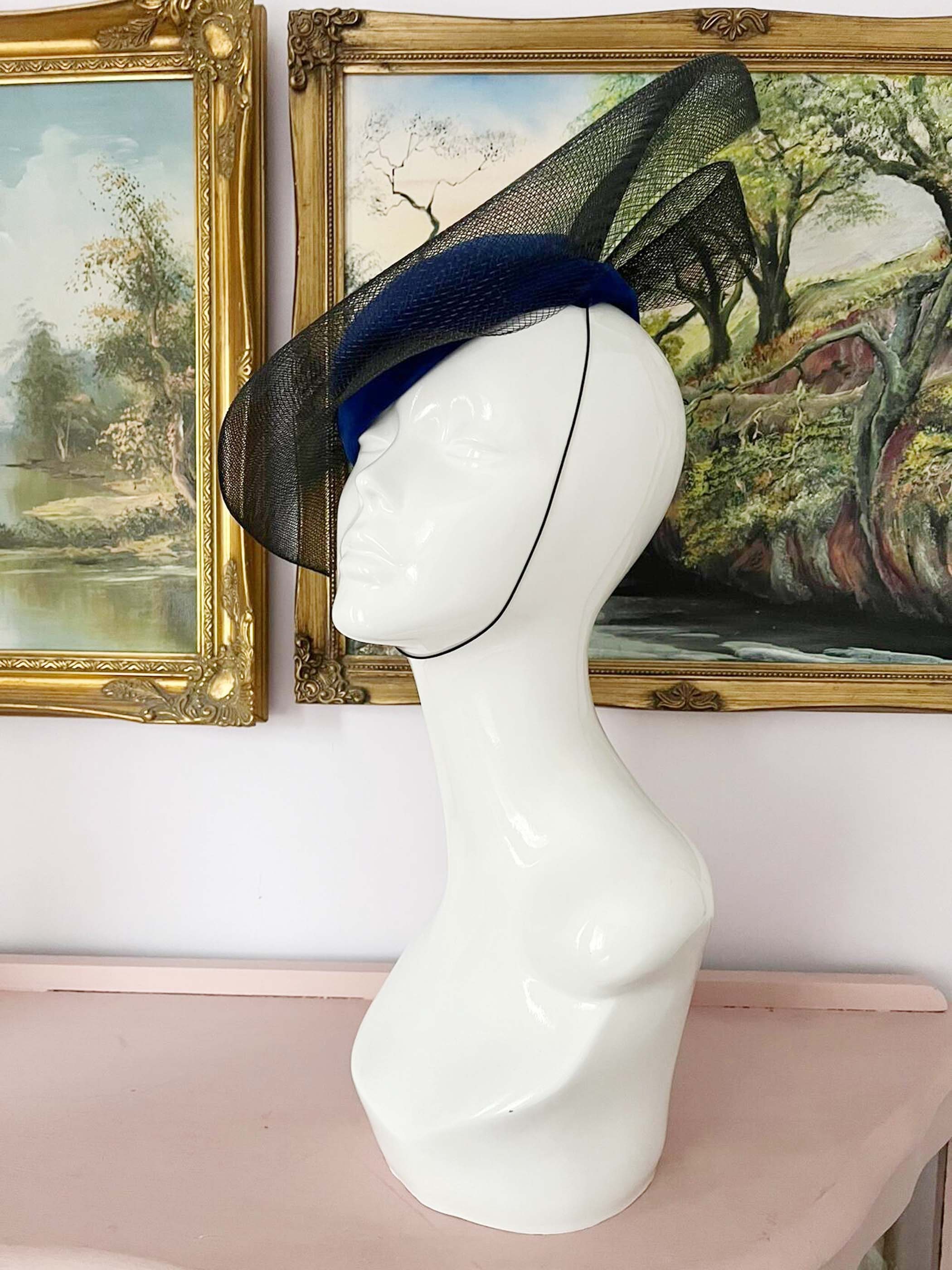 Vintage Formal Hat Royal Blue Hat Races Hat Wedding Hat - Etsy