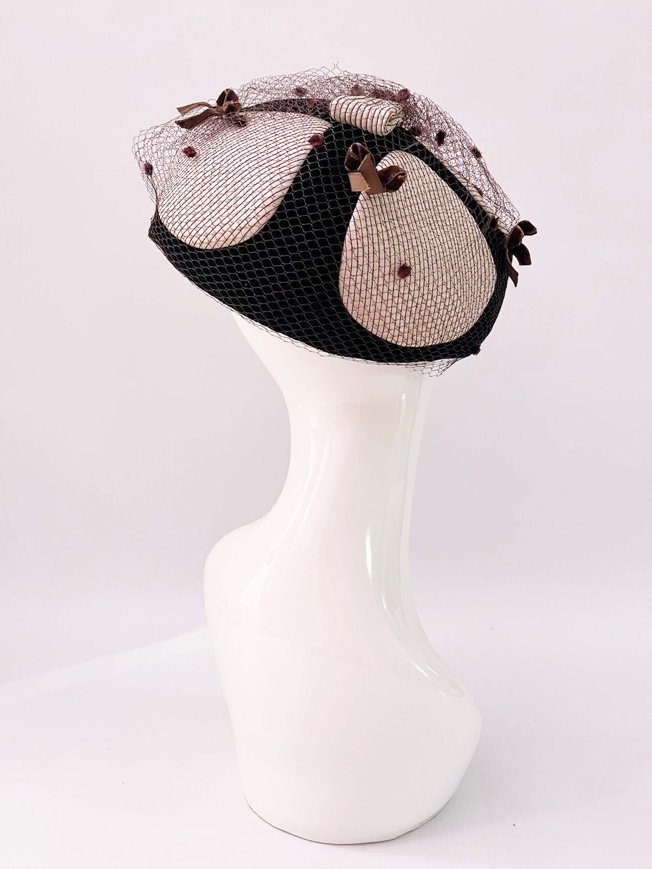 Vintage Formal Hat Black and White Hat Races Hat Wedding - Etsy