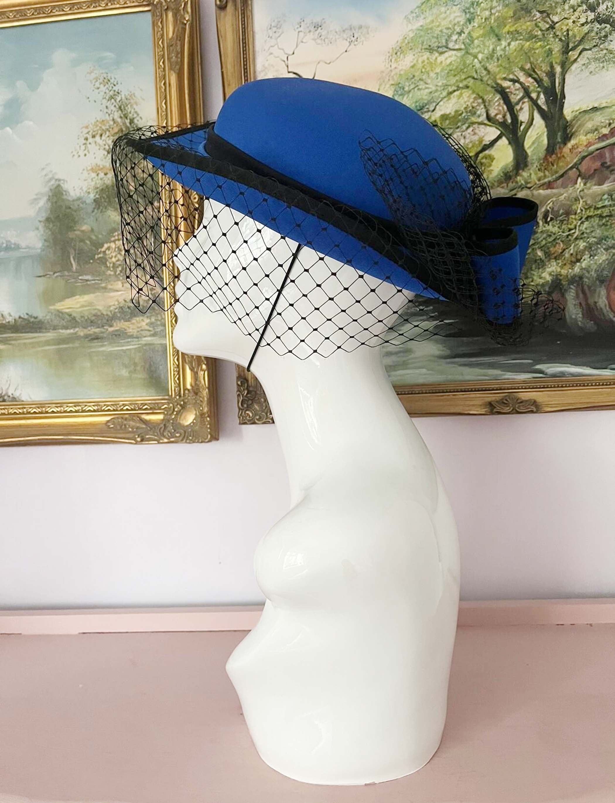 Vintage Formal Hat Royal Blue Hat Races Hat Wedding Hat - Etsy