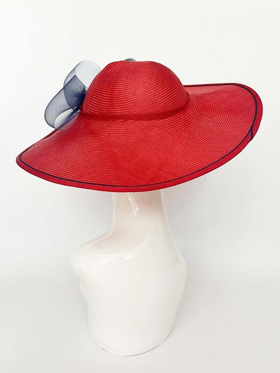 Vintage formal hat, red colour hat, races hat, weddin… - Gem