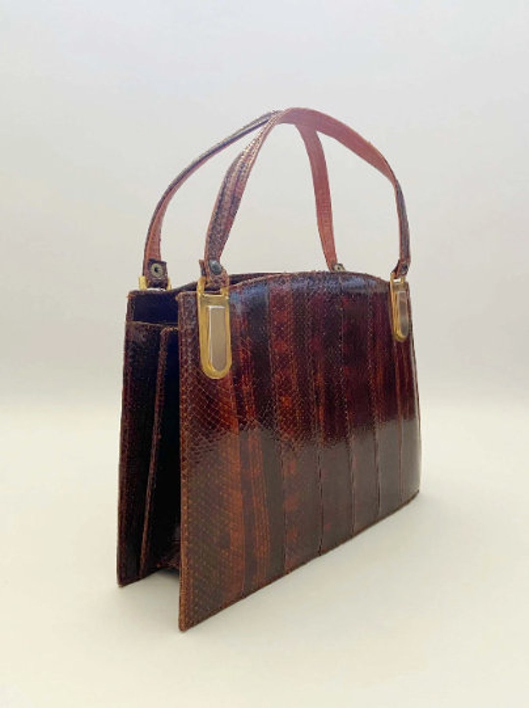 Vintage Handbag, Vintage Purse, Real Leather Handbag, 50s Handbag, 50s ...