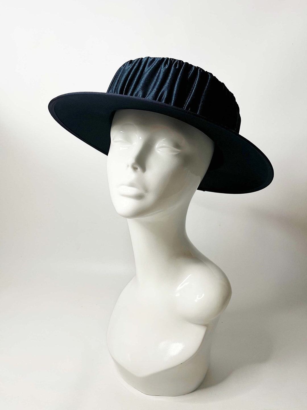 Vintage Formal Hat, Navy Blue Hat, Races Hat, Wedding Hat, Ascot Hat ...