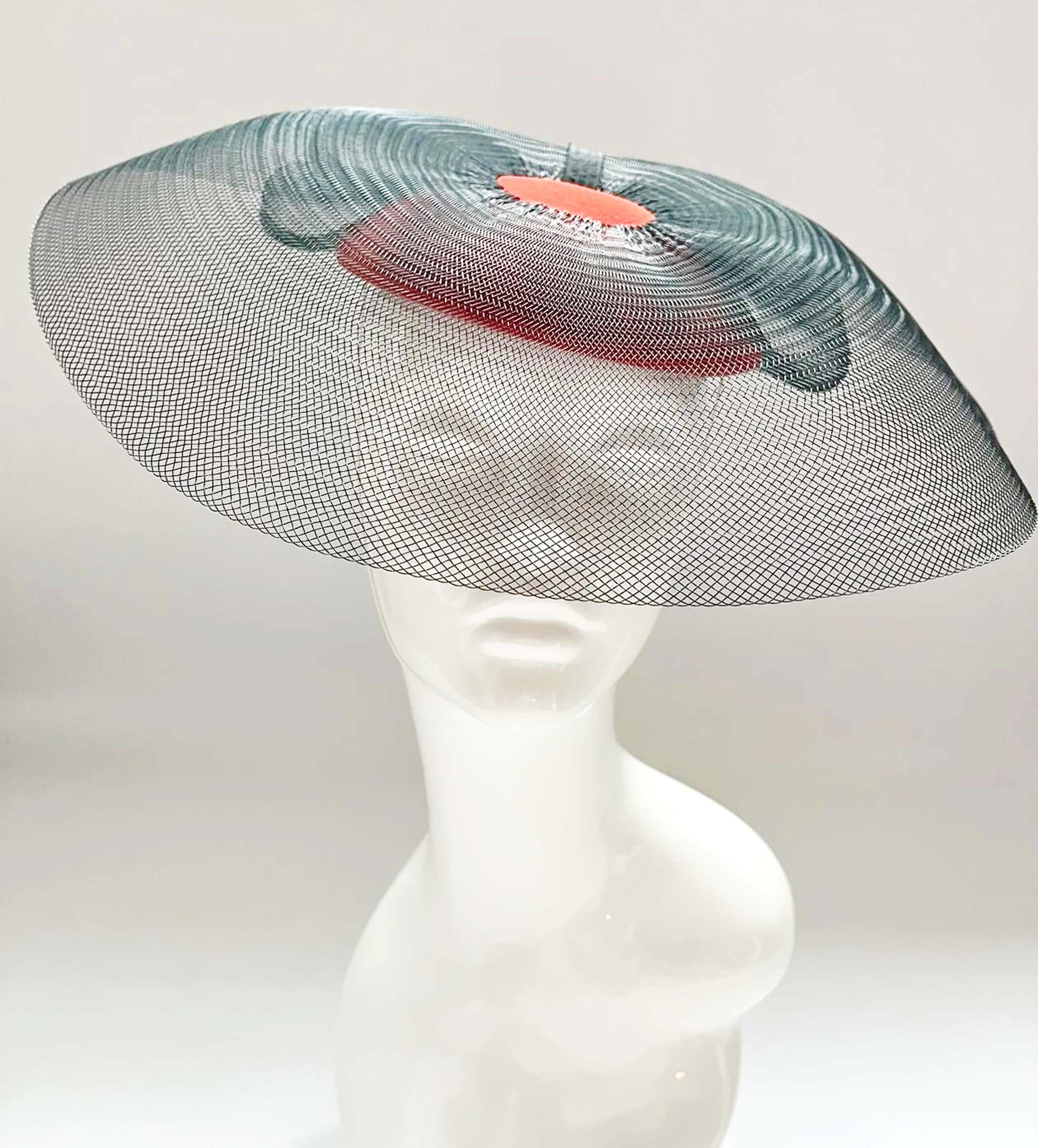 Vintage Formal Hat, Red Hat, Races Hat, Wedding Hat, Ascot Hat, Church ...