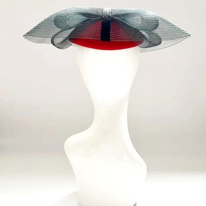 Vintage Formal Hat, Red Hat, Races Hat, Wedding Hat, Ascot Hat, Church ...