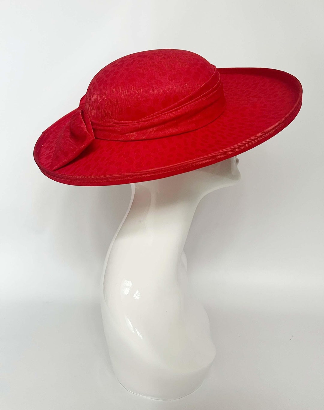 Vintage Formal Red Hat, Classic Hat, Races Hat, Wedding Hat, Ascot Hat ...