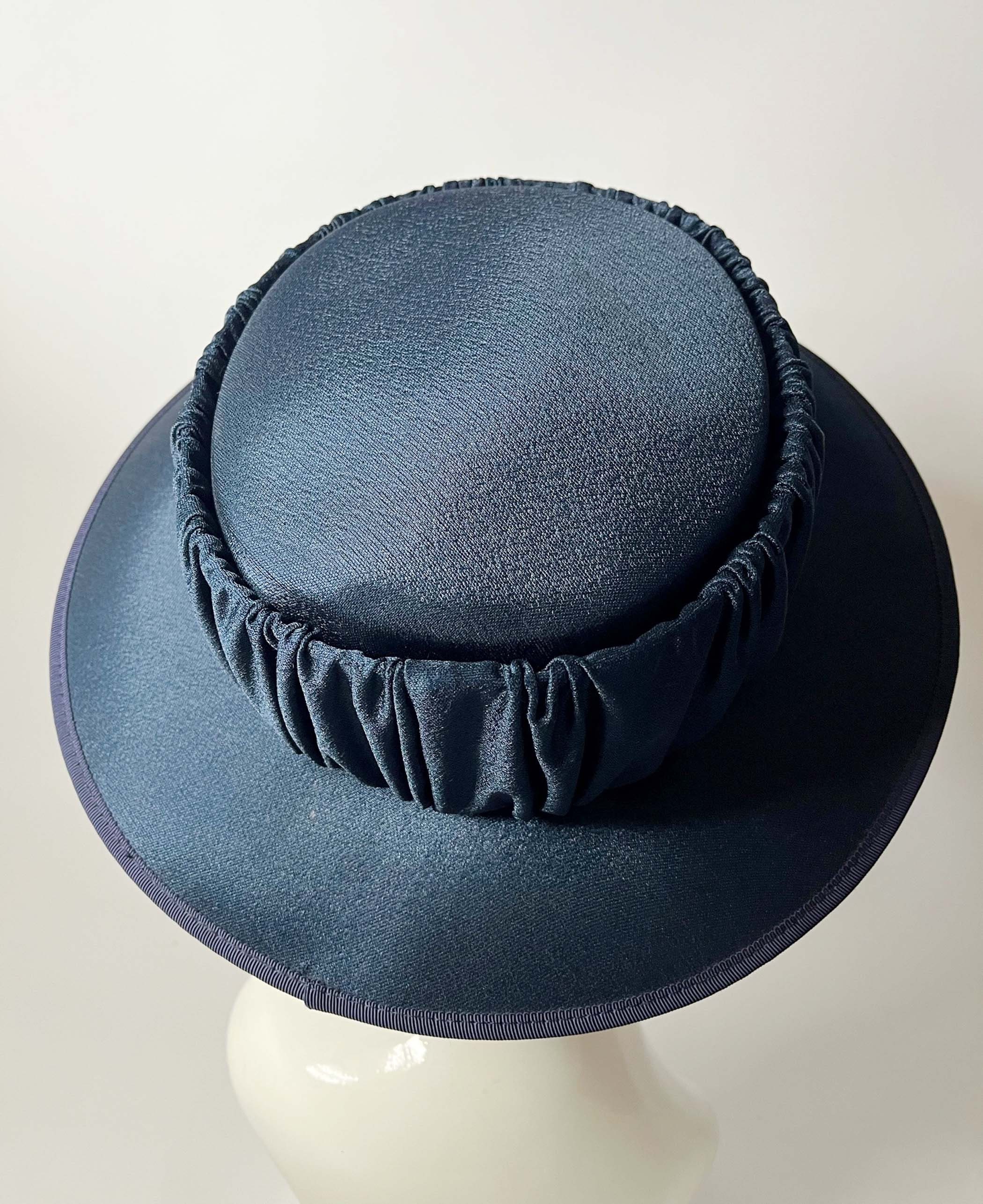 Vintage Formal Hat, Navy Blue Hat, Races Hat, Wedding Hat, Ascot Hat ...