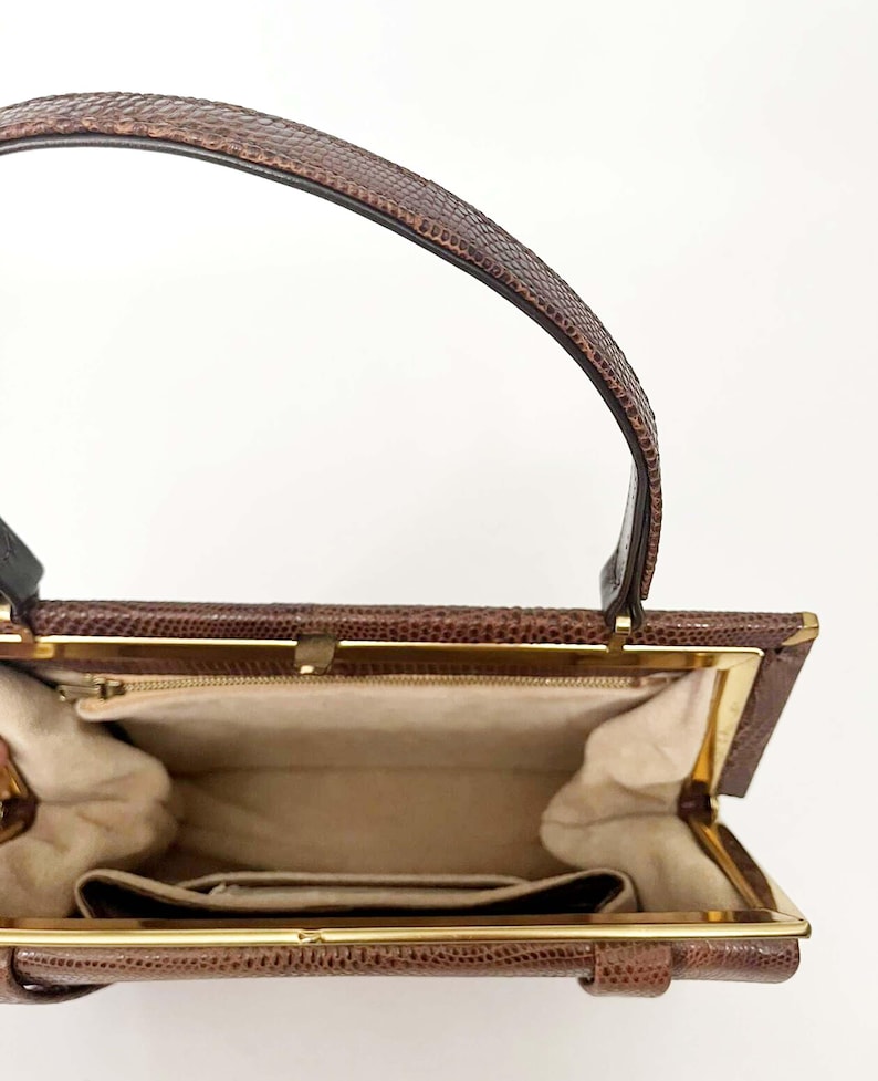 Vintage Real Leather Handbag, Vintage Bag, Vintage 50s Purse, 1950s ...