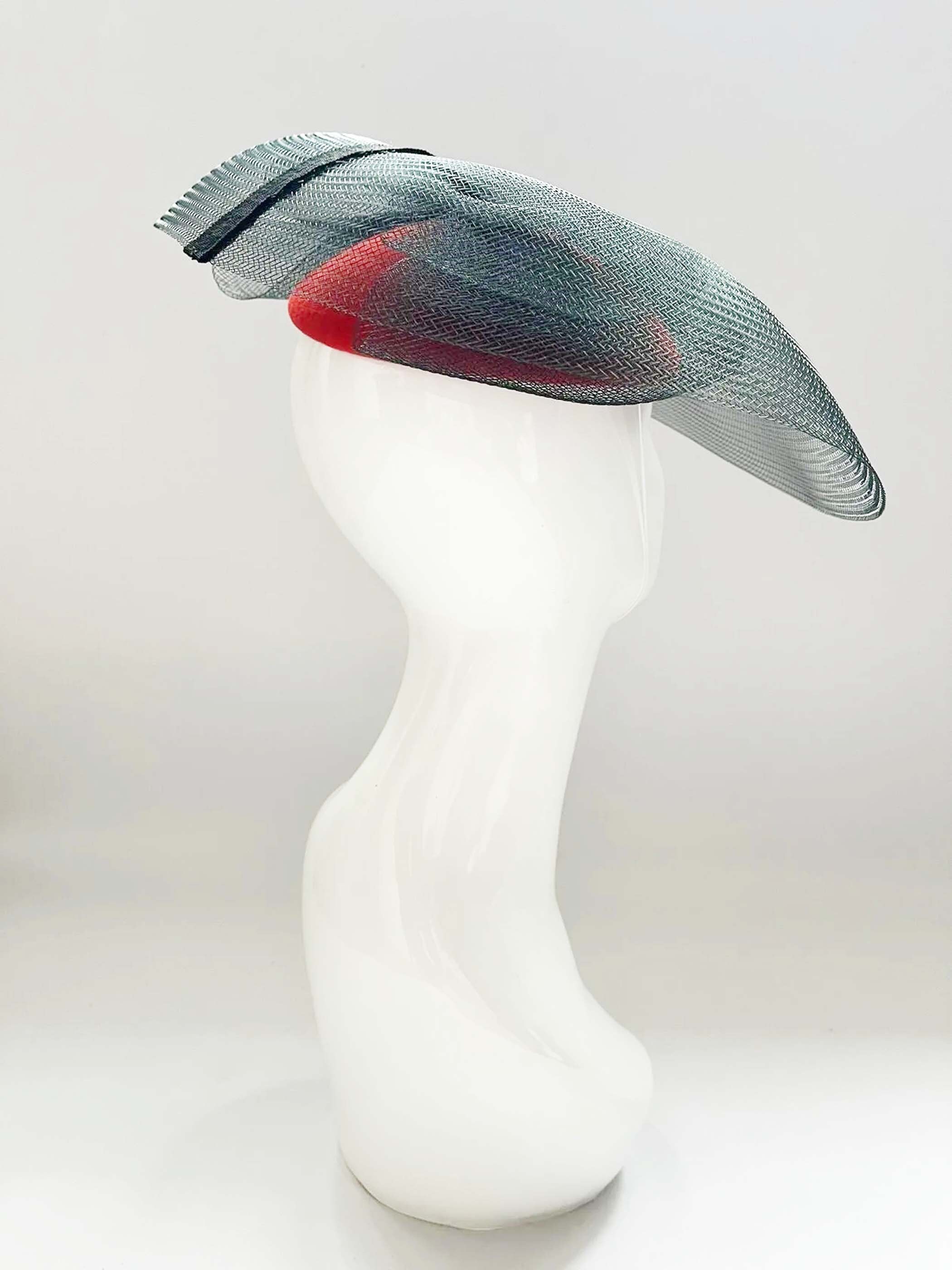 Vintage Formal Hat, Red Hat, Races Hat, Wedding Hat, Ascot Hat, Church ...