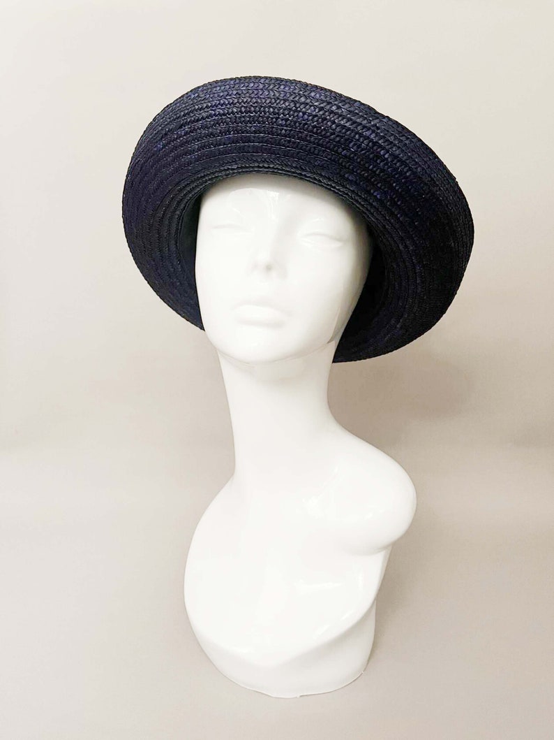 Vintage Formal Hat, Navy Blue Colour Hat, Races Hat, Wedding Hat, Ascot ...