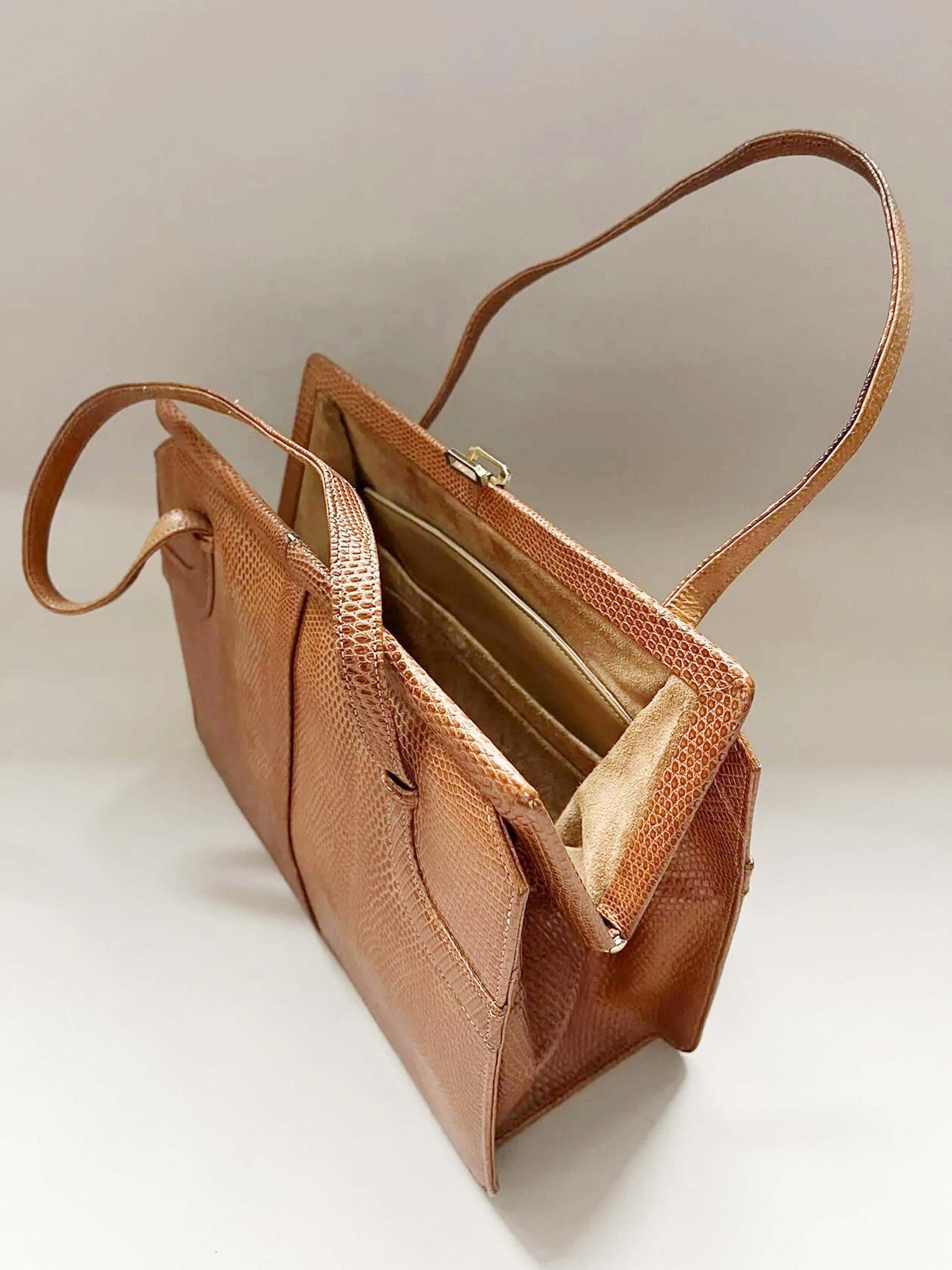 Vintage Real Leather Handbag, Vintage Bag, Vintage 50s Purse, 1950s ...