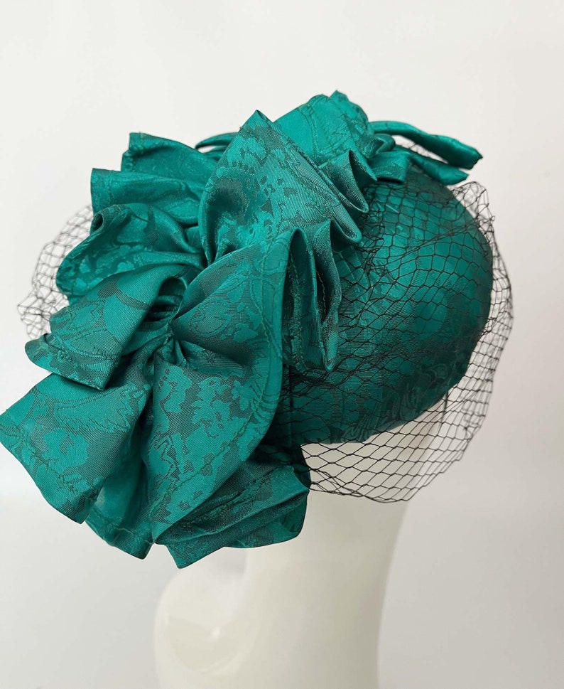 Vintage Formal Hat, Teal Colour Hat, Races Hat, Wedding Hat, Ascot Hat ...