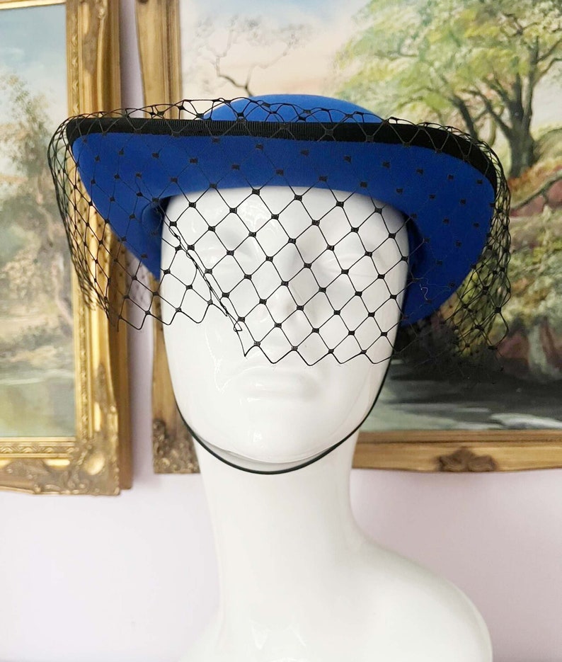 Vintage Formal Hat Royal Blue Hat Races Hat Wedding Hat - Etsy